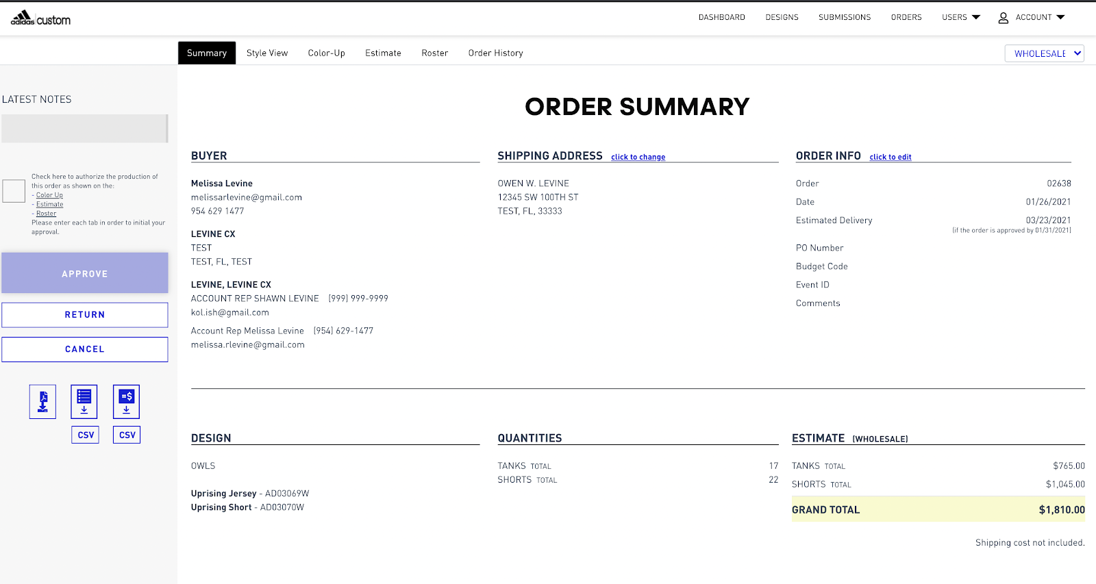 About the Order Approval Process – Adidas Custom