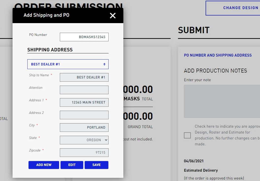 Dealers Only - Submitting Orders – Adidas Custom