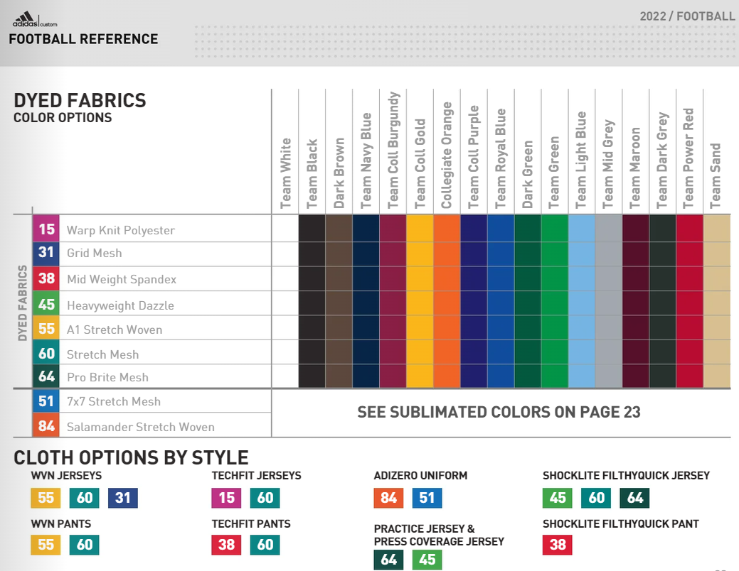 Fabrics and Colors - Dyed Fabric – Adidas Custom